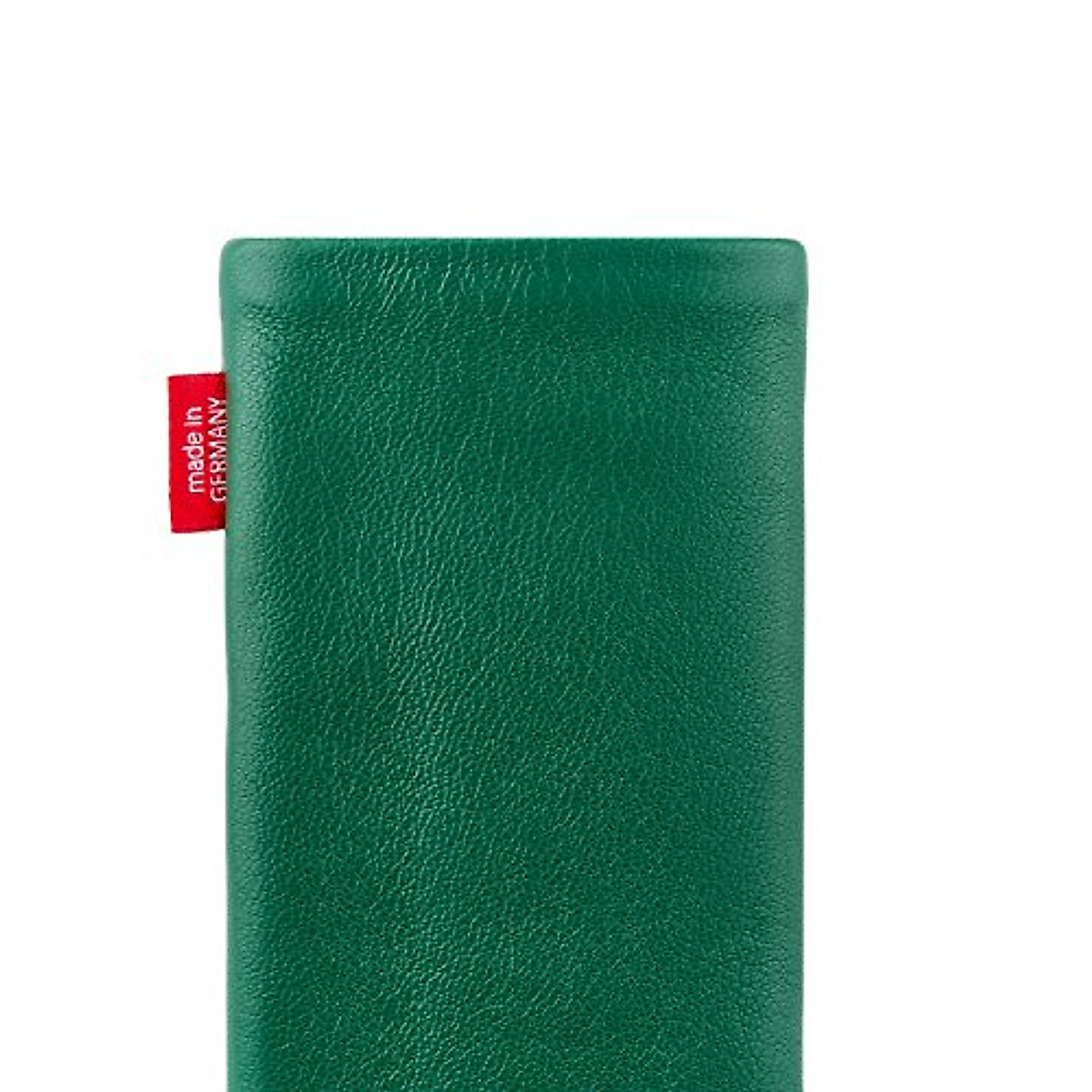 fitBAG Beat Green Custom Tailored Sleeve for Oppo Reno2 | Made in Germany | Fine Nappa Leather Pouch case Cover with Microfibre Lining for Display Cleaning