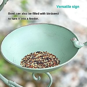 Jemeni Hanging Bird Bath, Double Bird Baths/Feeder Bowl for Outdoors Garden Decoration, S-Shape…