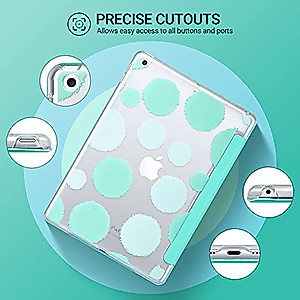 ULAK Compatible with iPad 9th Generation Case 2021, iPad 8th 7th Generation Case 2020 2019, iPad 10.2 Case, Slim Lightweight Trifold Smart Shell with Auto Sleep/Wake Premium Shockproof Cover, Mint