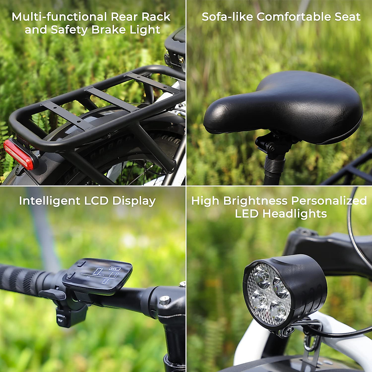 SOHAMO S3 Electric Bike, 750W Brushless Moter, Foldable Electric Bicycles for Adults, 48V 15Ah Removable Battery, Fat Tire 20" Ebike, 28Mph Max Up to 40 Miles, for Women