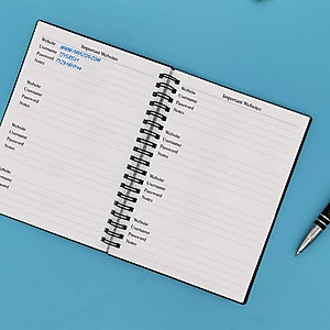 Nokingo Telephone Address & Birthday Book with Tabs, Address Log Book for Contacts, with Phone Numbers, Addresses, Birthday & Password. Alphabetical A-Z Organizer, Black, 5x7 inch