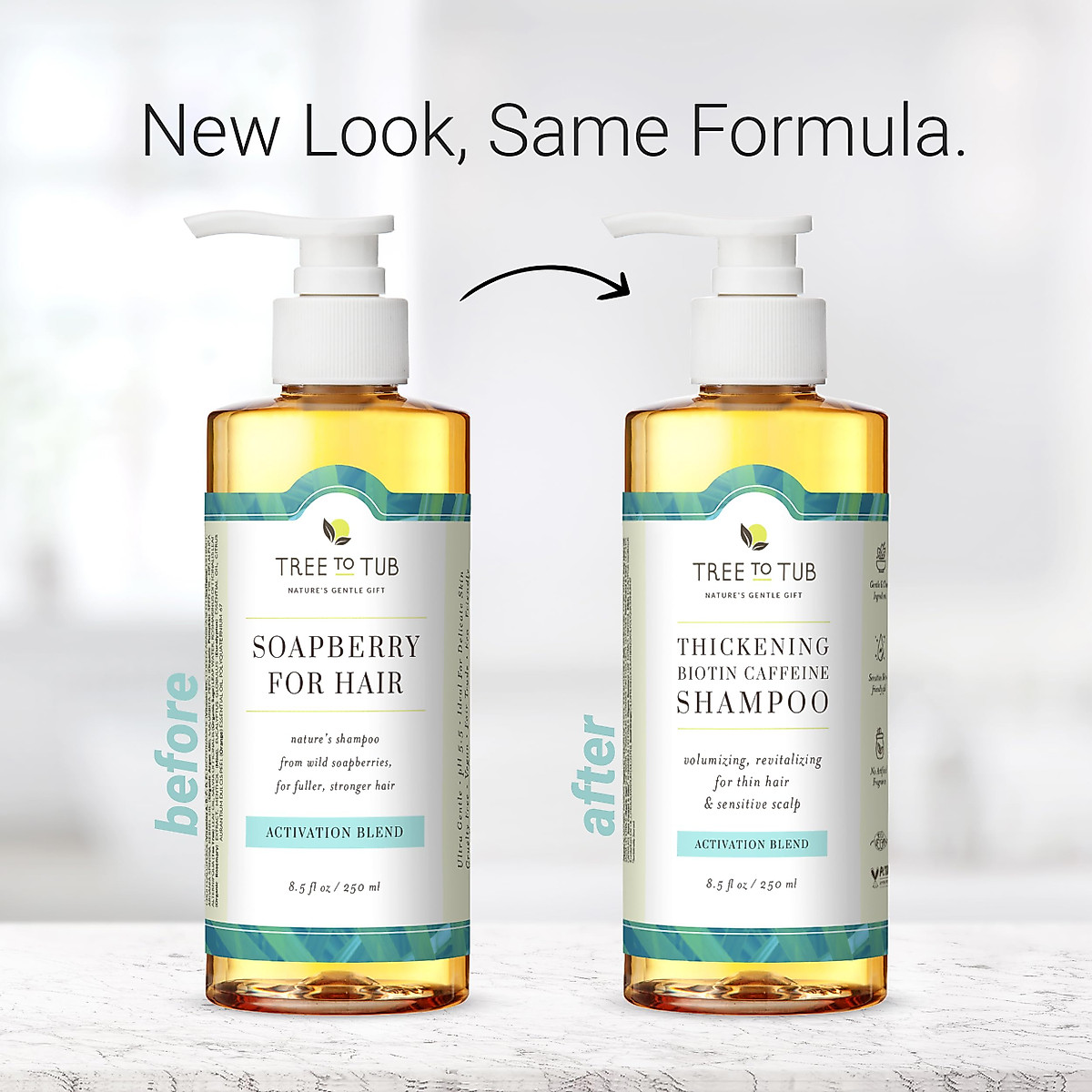 Tree To Tub Biotin Fine Hair Shampoo for Thicker, Fuller Volume & All Hair Type Hydrating Argan Oil Conditioner for Dry Oily Hair & Sensitive Scalp - Gentle Volumizing Shampoo & Conditioner