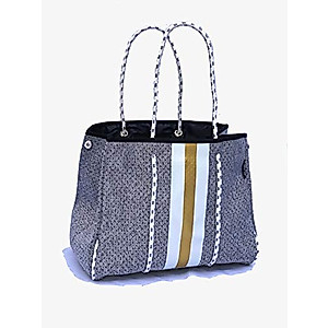 Dallas Hill Designs Large Tote Bag for Women | Neoprene Shoulder Purse | Travel, Beach, Gym Handbag | Extra Pouch