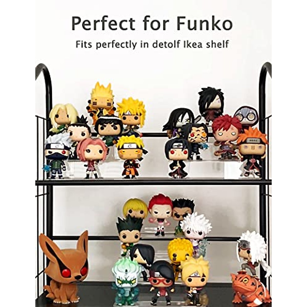 WINKINE Acrylic Riser Display Shelf, 4 Tier Perfume Organizer, Display Riser for Amiibo Funko POP Figures, Tiered Display Stand Small Risers for Display, Acrylic Display for Decoration and Organizer