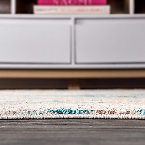 JONATHAN Y CTP103A-3 Contemporary POP Modern Abstract Vintage Faded Indoor Area-Rug Bohemian Easy-Cleaning High Traffic Bedroom Kitchen Living Room Non Shedding, 3 X 5, Gray/Blue