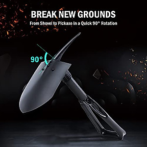 24" Larger Folding Shovel, High Carbon Steel Collapsible Shovel for Camping, Hiking, Digging, Backpacking, Sawing, Car Emergency, Portable Lightweight Survival Snow Shovel, Entrenching Tool