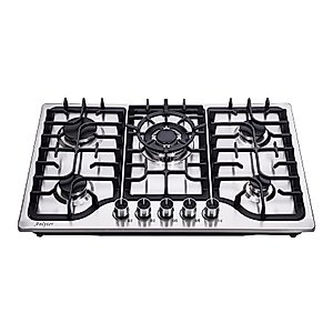 Anlyter 30 Inch Gas Cooktop, 5 Burners Built-in Gas Stove Top Stainless Steel, LPG/NG Convertible Gas Stove Dual Fuel Sealed Gas Hob