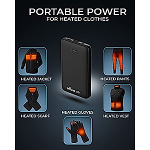 Vida IT Compact Power Bank Portable Charger for Samsung Galaxy S21 S20 S10 S7 Edge Google Pixel 6 6A 5 4 4A Motorola LG Android Cell Phone USB-C External Battery Pack 5000mAh with Built-in Cable