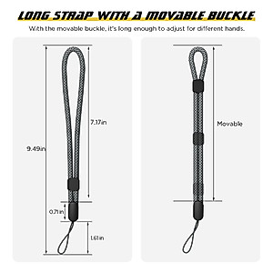 Avorast Hand Wrist Strap Lanyard, 2 Pack Carbon Fiber Phone Lanyards Adjustable Lanyard for GoPro, Camera, Phone Case, Keys, Keychain, USB Flash Drive, Flashlight, Glove Leash, Black & Grey