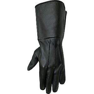 SI MEN'S MEDIEVAL RENAISSANCE UNLINED GAUNTLET GLOVES (LARGE, BLACK)