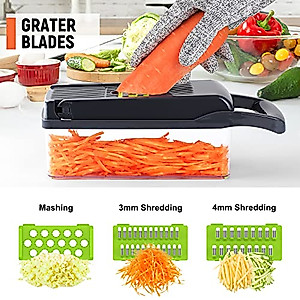 Amzeth Vegetable Chopper, 16 in 1 Food Chopper, Pro Onion Chopper, Kitchen Vegetable Cutter Slicer Dicer, Veggie Chopper with 8 Blades, Potato Carrot Garlic Chopper with Container (Gray)