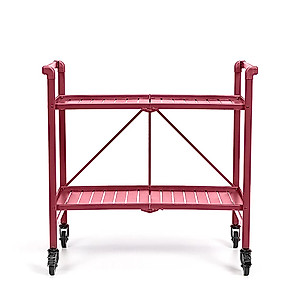 Cosco Indoor/Outdoor Serving Cart, Folding, Ruby Red