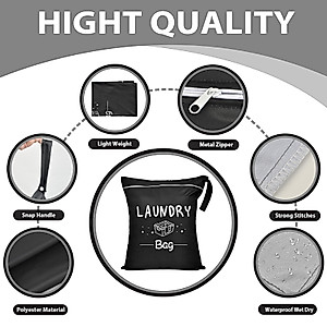 Large Travel Laundry Bags with Zipper, Waterproof Wet Dry Diaper Bags for Dirty Clothes Suitcase, Swimwear, Gym Clothes, Washable Camp Laundry Bag Sleepaway Suitable for Fitness (Black+Grey)