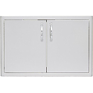 Blaze Grills Double Access Door for Stainless Steel Outdoor Kitchen Vertical Cabinet, Grilling Station, or Storage with Paper Towel Holder, 32 Inches