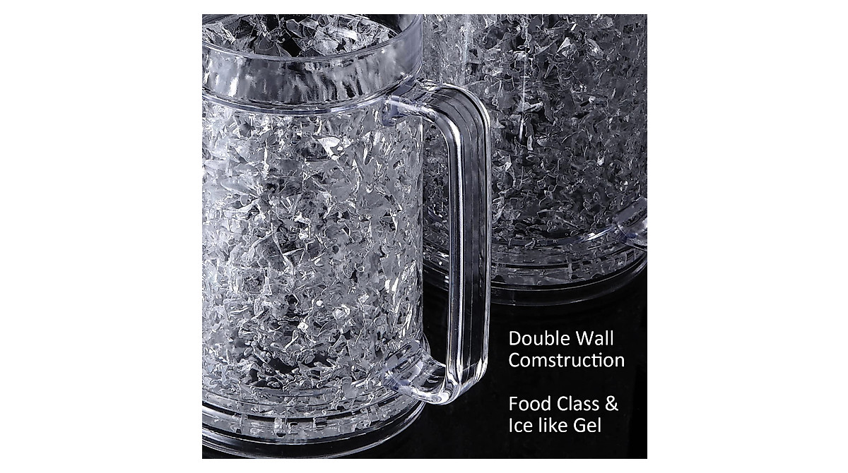 Auhafaly Double Wall Freezer Mug Set of 4 - Keeps Drinks Cold
