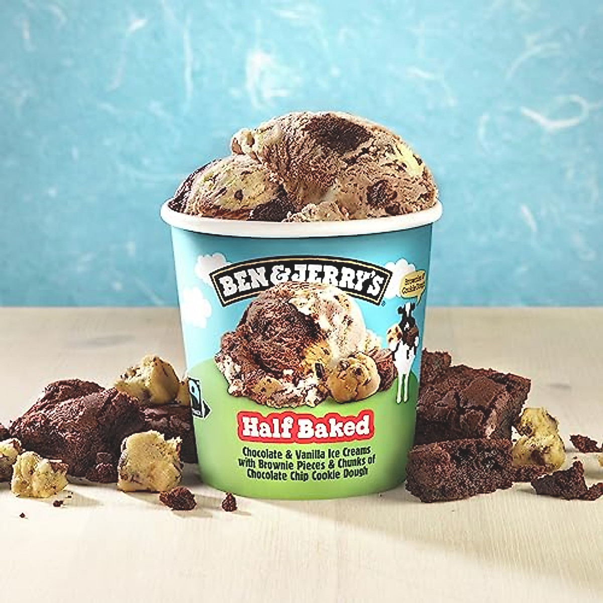 Ben & Jerry's Half Baked Chocolate & Vanilla Ice Cream Pint Non-GMO 16 oz