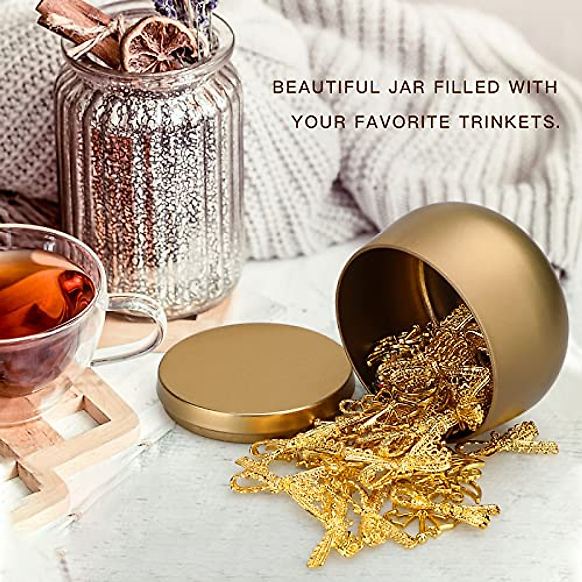 Candle Tin Cans 24 Pieces,Candle Containers Candle Jars with Lids, 8 oz, for Candles Making, Arts & Crafts, Storage, and Gifts, Golden