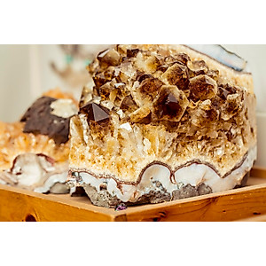 Mineralist Collection Healing Stones - High Energy Amethyst Citrine Chunk - Decorative Spiritual Crystal Gemstones, Natural Chunk for Meditation, Chakra, Decorations, Aura - 2lb