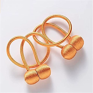 1Pair Magnetic Ball New Pearl Curtain Simple Tie Rope Accessory Rods Accessoires Backs Holdbacks Buckle Clips Hook Holder Home Decor (Orange)