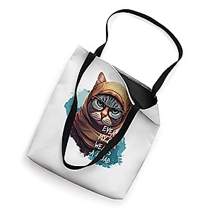 Even My Cat Wears a Hijab- Cute Cat Hijab Muslim Women Gift Tote Bag