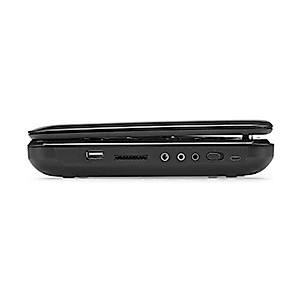 Impecca Portable DVD Player 10.1” Flip and Swivel Screen, USB Port and SD/SDHC Card Slot, Remote, Headphone Jack, Car Charger and Power Adapter, Region Free - Black