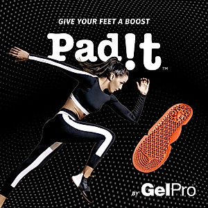 Pad!t Performance Insoles, EVA Foam Replacement for Sneakers, Boots, Flats, Cleats, and More, Shock Absorption and Balance Improvement, Washable - One Pair, Trim to Fit, Large