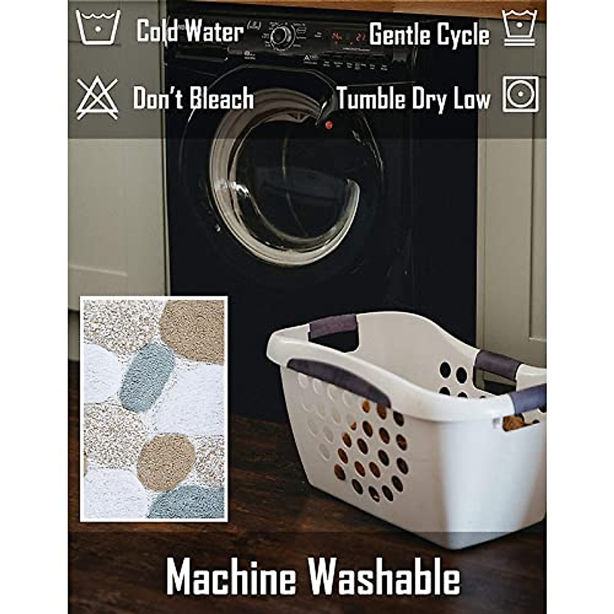 NIOCEZT Bathroom Rugs Sets 3 Piece, Contour Toilet Mat, 19.7 x 31.5 and 13.8 x 17.7 Bath Mat, Non-Slip Washable Bathroom Rugs and Mats Sets, Cutest Yorkies