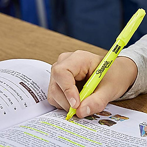 Sharpie Pocket Highlighters, Chisel Tip, Fluorescent Yellow, 36 Count