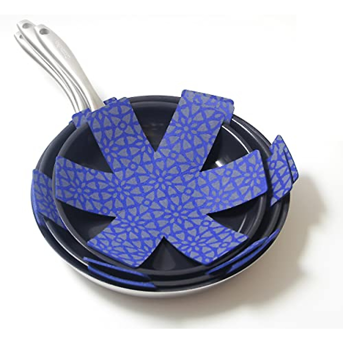 Pot and Pan Protectors for Stacking, Mosaic Design- Set of 12 in 3 Different Sizes, Cookware Protector/Dividers, Pan Separator Anti-Slip to Prevent Scratching or Marring When Stacking, Extra Thick