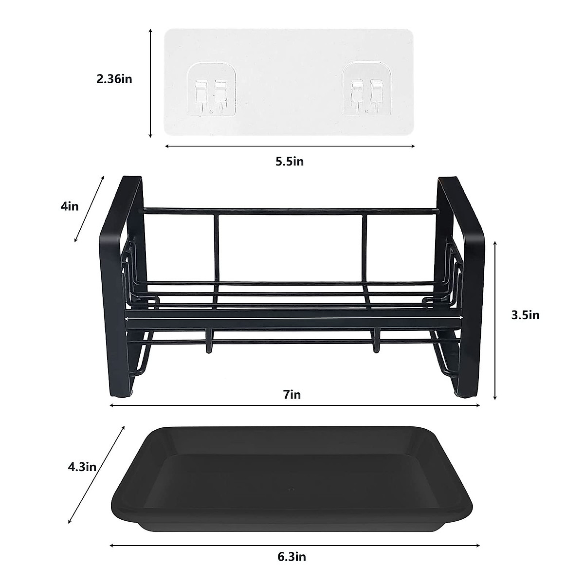 TWORIDER Kitchen Sink Caddy Sponge Holder,304 Stainless Steel Sink Caddy Sponge Holder Kitchen Sink Organizer,Sponge Holder For Kitchen Sink with Removable Drain Tray,Not Including Dispenser and Brush