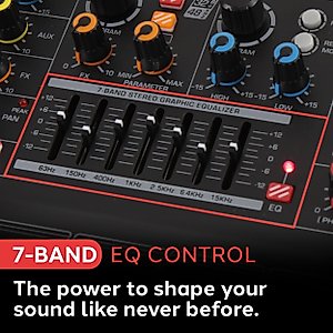 PYLE 12-Channel Bluetooth Studio Audio Mixer - DJ Sound Controller Interface with USB Drive for PC Recording Input, RCA, XLR Microphone Jack, 48V Power, For Professional and Beginners - PMXU128BT