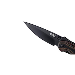 CRKT Endorser EDC Folding Pocket Knife: Assisted Opening Everyday Carry, Black Blade, Thumb Stud, Liner Lock, Two Tone G10 Handle, Pocket Clip 1105K