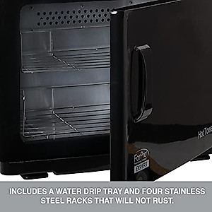 ForPro Expert Double Hot Towel Warmer, 46L Extra Large Capacity, Holds 48 Towels, Rust Resistant Towel Heater with Stainless Steel Racks, 25.5” H x 17.75” W x 11” D, Black