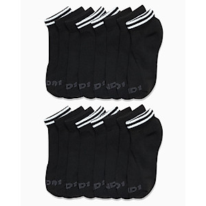 AND1 Boys' Socks - Athletic Cushion Quarter Cut Socks (16 Pack), Size Small-Medium, Solid Black