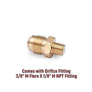 SHINESTAR a Propane Tank Gauge for 5-40lb LP Tank, and 0-20 PSI Adjustable Propane Regulator with Hose (4FT), Perfect for Turkey Fryer, Grill, Gas Burner, Fire Pit, Orifice Connector Included