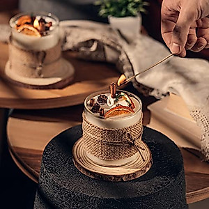 BEWEEN Scented Soy Candles for Home with Pine Cones, Lemon, Cinnamon Decoration - Long Burning Candle for Clearance, Housewarming – Makes Great Gift for Women & Men