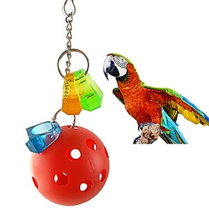 N/ hfjeigbeujfg Bird Toy,Parrot Cage Chewing Toys Bright Color Ball Parrot Bird Parakeet Bite Climbing Hanging Toy Pet Cage Decor - Random Color