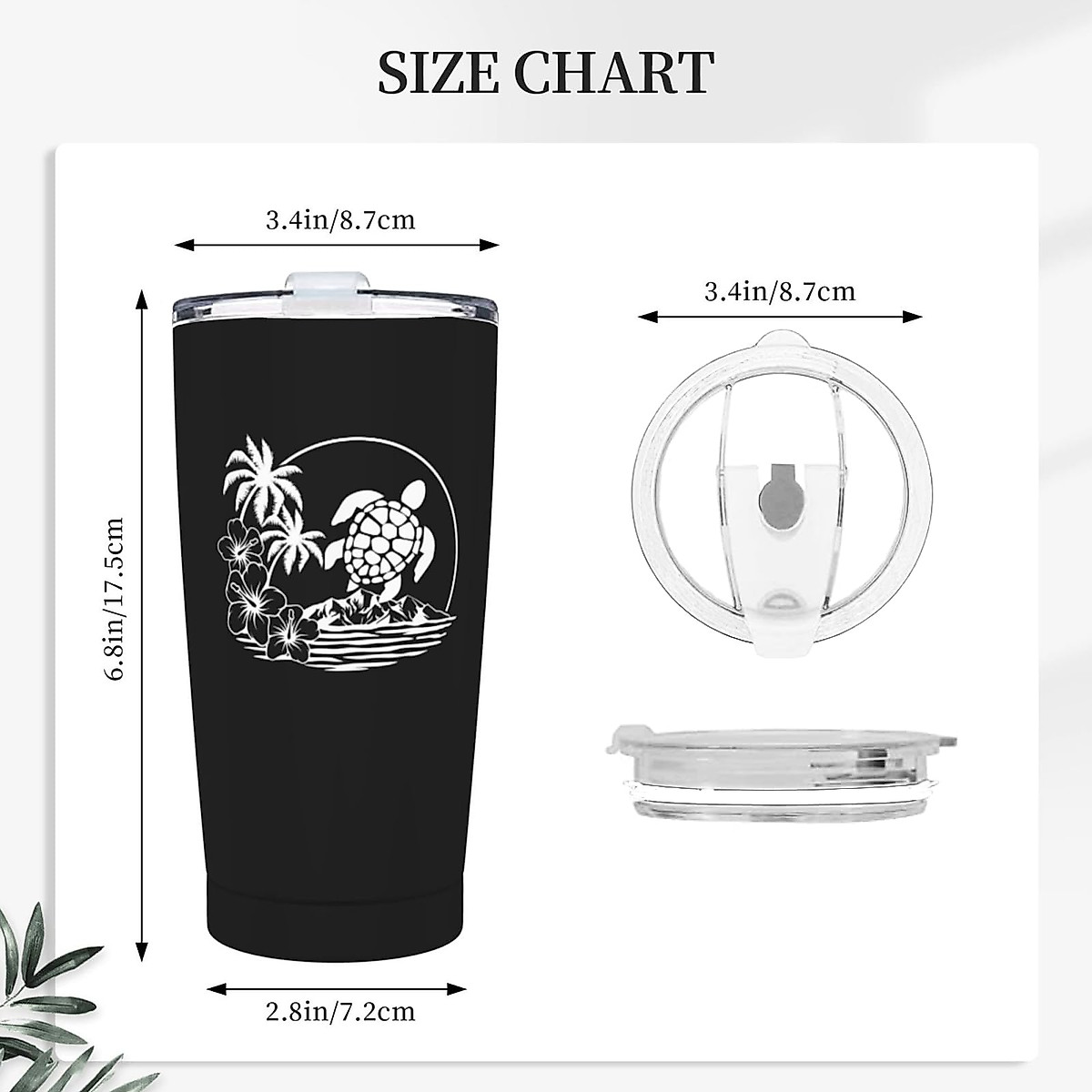 Yipaidel 20oz Vacuum Insulated Tumbler Mug with Sea Turtle Flower Design, Water Bottle for Hot & Cold Drinks, Inspirational Gifts for Women Mom Sister, Christmas & Mothers Day Present