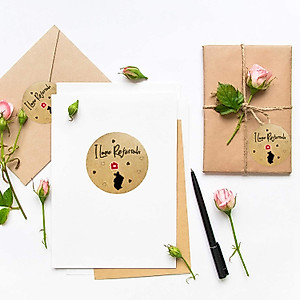 I Love Referrals Stickers 1.5 inch Natural Brown Kraft Real Estate Agents and Sales Marketing Supplies for Small Business Thank You Labels 500 pcs