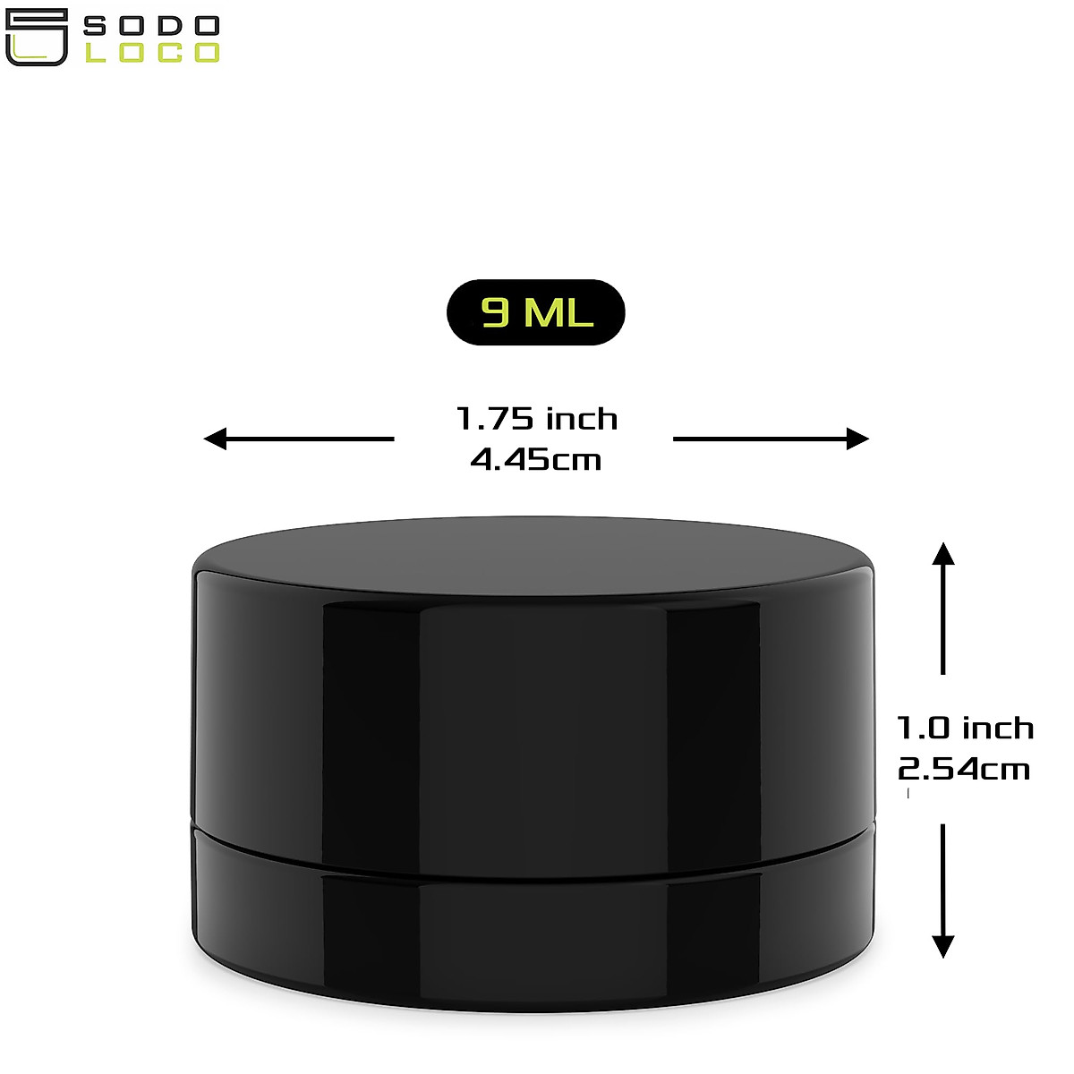 (200 Pack) 9ml Thick Black Glass Jars with Black Child Resistant Lids - UV Resistant - Storage for Oil, Wax, Lip Balm, Cosmetics - Child Proof Container