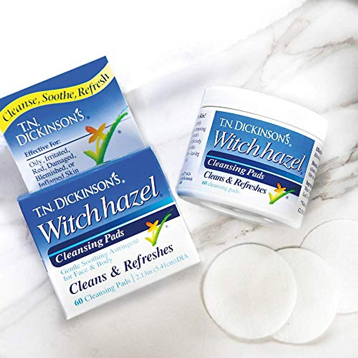 T.N. Dickinson's Witch Hazel Cleansing Pads, 60 Count