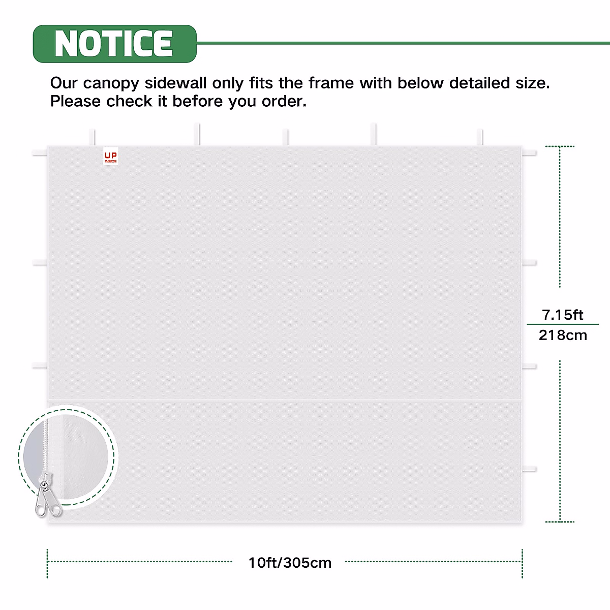 Acepic Instant Canopy Tent Sidewalls for 10x10 Pop Up Canopy 210D Waterproof,4 Piece Sidewalls, with Doors,White(4PCS Sidewalls Only, Canopy Tent NOT Included)