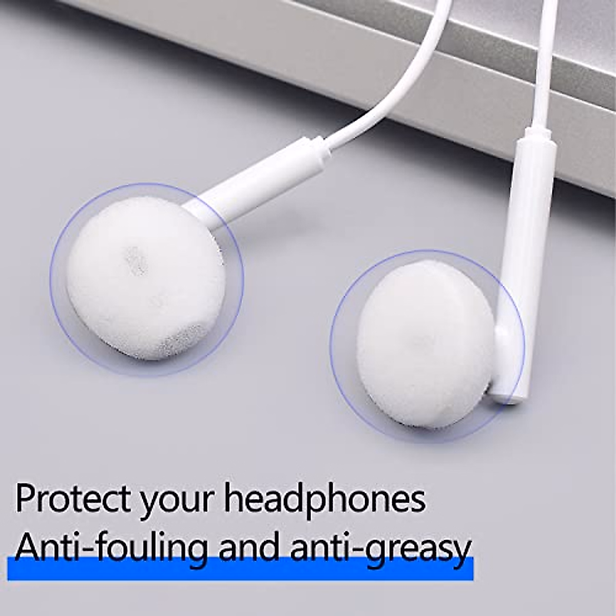 EKIND 24 PCS Sponge Soft Earbuds Cover Pads Replacement for Earphone MP3 MP4 Stereo Headsets Protective Accessories Cap (White)