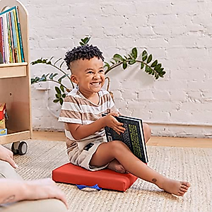 ECR4Kids SoftZone Floor Cushions, Square, Flexible Seating, Red, 6-Piece