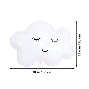 Creaides 3pcs White Cloud Balloons 30 Inch Mylar Foil Cloud Balloons for Baby Shower Birthday Wedding Party Supplies