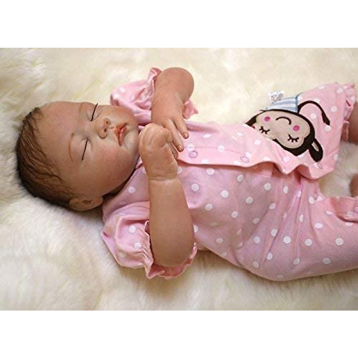 OCSDOLL Reborn Baby Dolls 22" Cute Realistic Soft Silicone Sleeping Baby Dolls Real Newborn Baby Doll Girl with Closed Eyes