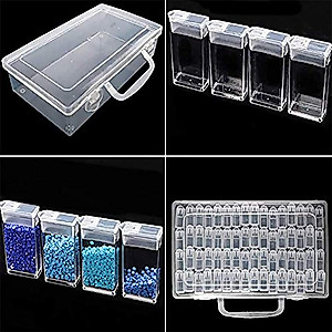 RZJZGZ 64 Grid Diamond Embroidery Box Jewelry Drill Storage Boxes Clear Plastic Diamond Painting Accessories Boxes for DIY Craft