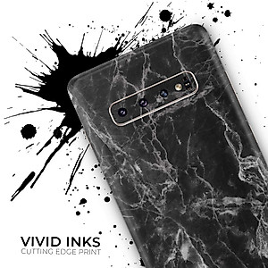 DesignSkinz Smooth Black Marble Protective Vinyl Decal Wrap Skin Cover Compatible with The Samsung Galaxy S20 (Screen Trim & Back Glass Skin)