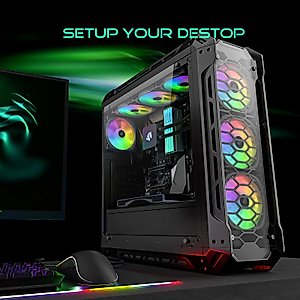 Asiahorse Fish-Bone Argb Case Fans,120mm Quiet Computer Cooling PC Fans Sync/Remote Control, Adjustable Speed, SATA Connection (3pack Grey)
