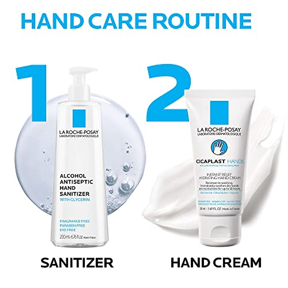 La Roche-Posay Cicaplast Hand Cream, Instant Relief Moisturizing Hand Lotion for Dry Hands, Shea Butter Lotion for Dry Cracked Hands, Non Greasy, Fragrance Free, 1.69 Fl Oz (Pack of 1)